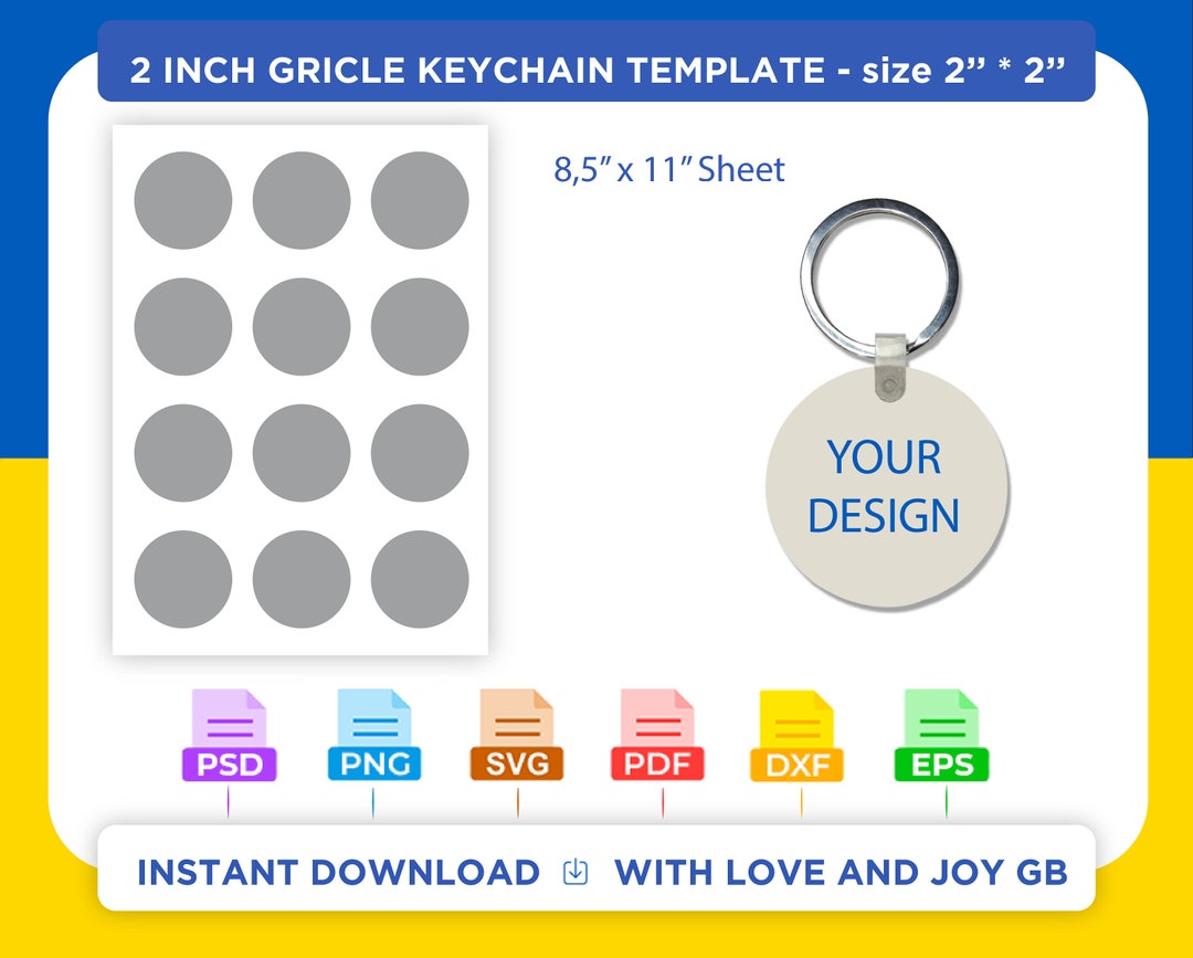 Circle Keychain Template Png Svg Dxf Eps Pdf Psd Jpg - Etsy