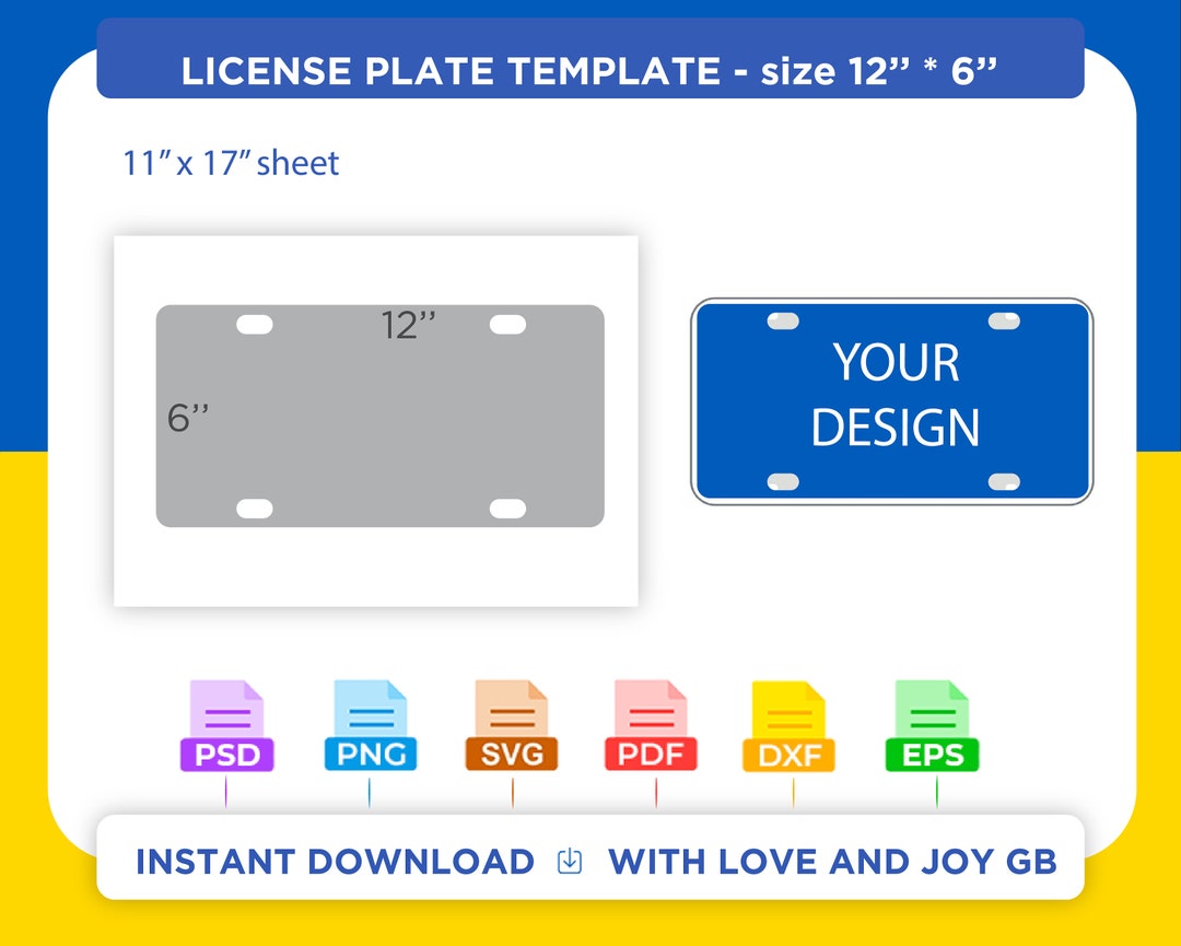 Auto Nummernschild Vorlage Png Dxf Eps Pdf Label - Etsy.de