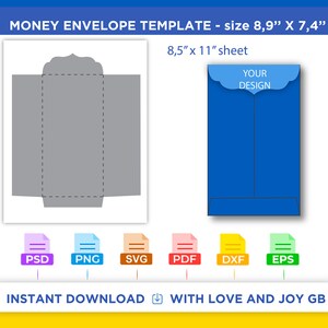 Money Envelope Template Png Svg Dxf Eps Canva Label - Etsy