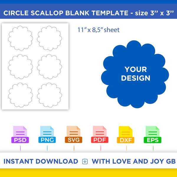 Scallop Label Svg - Etsy