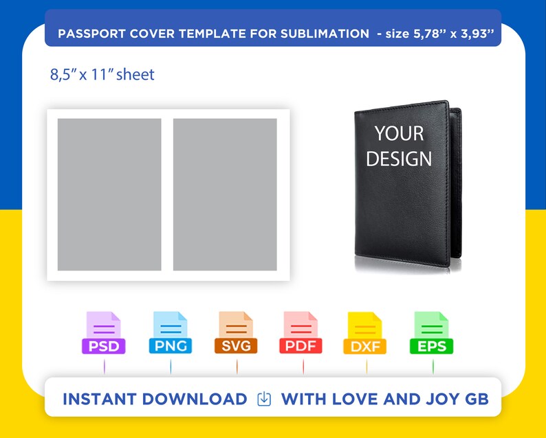 Passport Holder Cover Template Png Svg Dxf Eps Label - Etsy