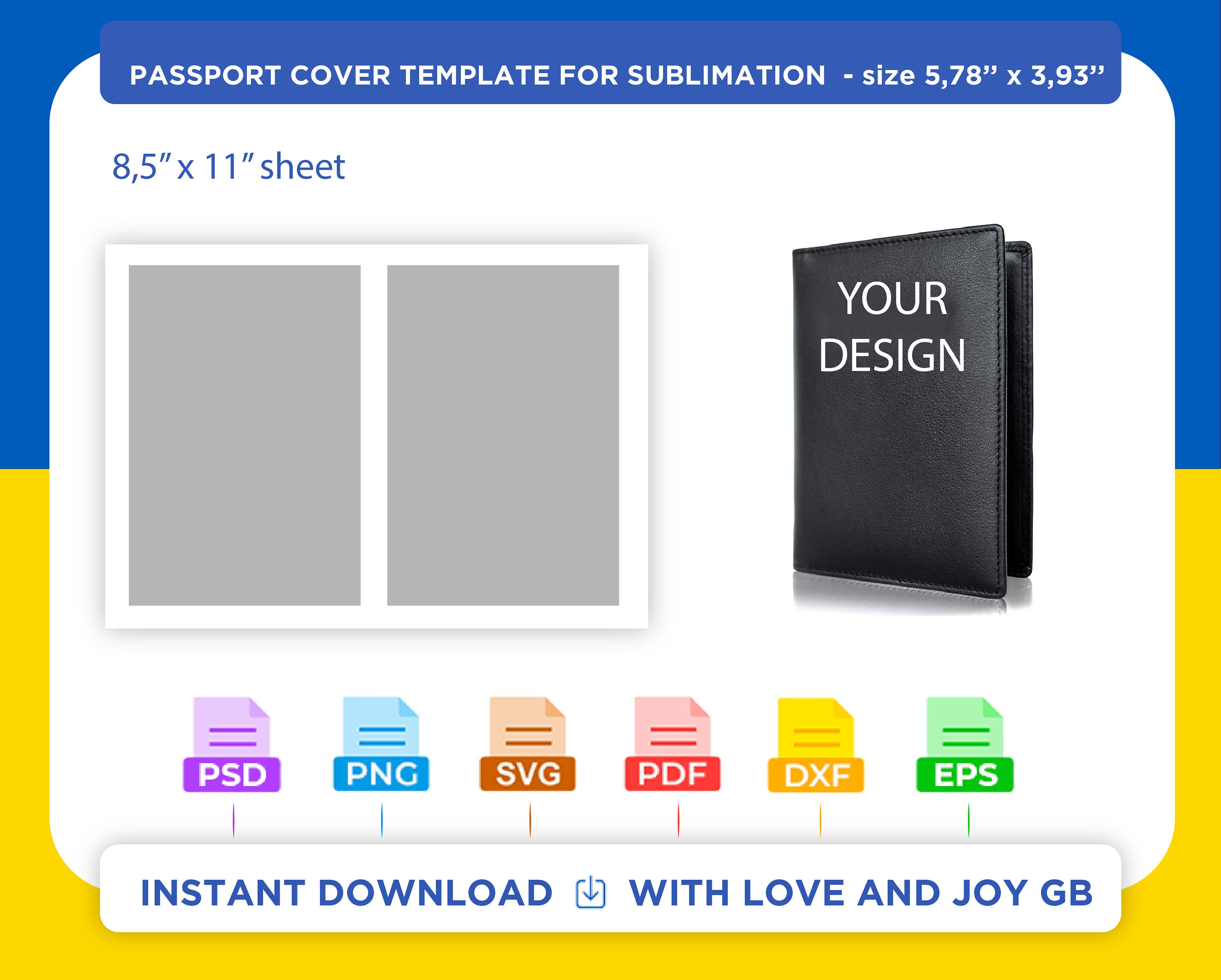 Blank Passport Cover Template