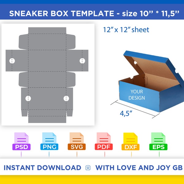 Shoe Box Template - Etsy