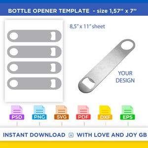 Flat Bottle Opener Template Png Svg Dxf Eps Pdf Psd Ai - Etsy UK