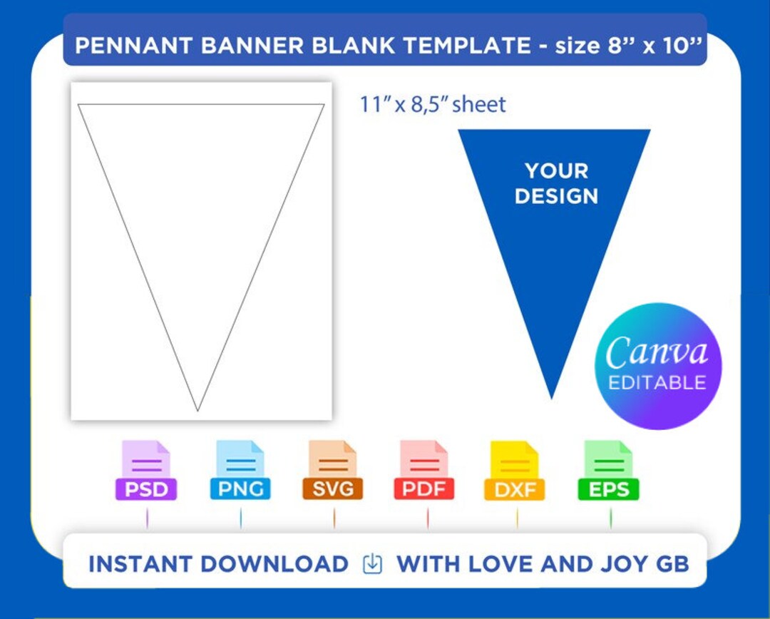 Pennant Triangle Banner Blank Flag Template, Png, Svg, Dxf, Eps, Label ...