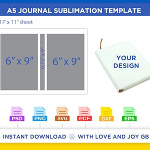 A5 Journal Template Png Svg Dxf Eps Label Wrapper - Etsy