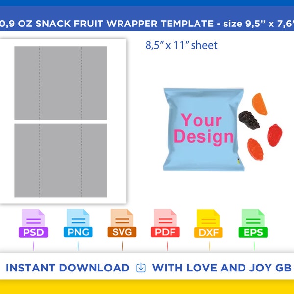 Fruit Snack Template Cricut Etsy