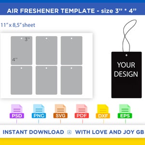 Car Air Freshener Template Png Svg Dxf Eps Pdf Label - Etsy
