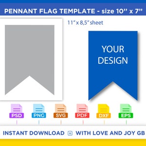 Pennant Flag Template, Svg, Png, Dxf, Eps, Label, Wrapper, Canva ...