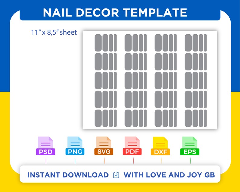 Nail Decor Template Svg Png Dxf Eps Label Wrapper - Etsy