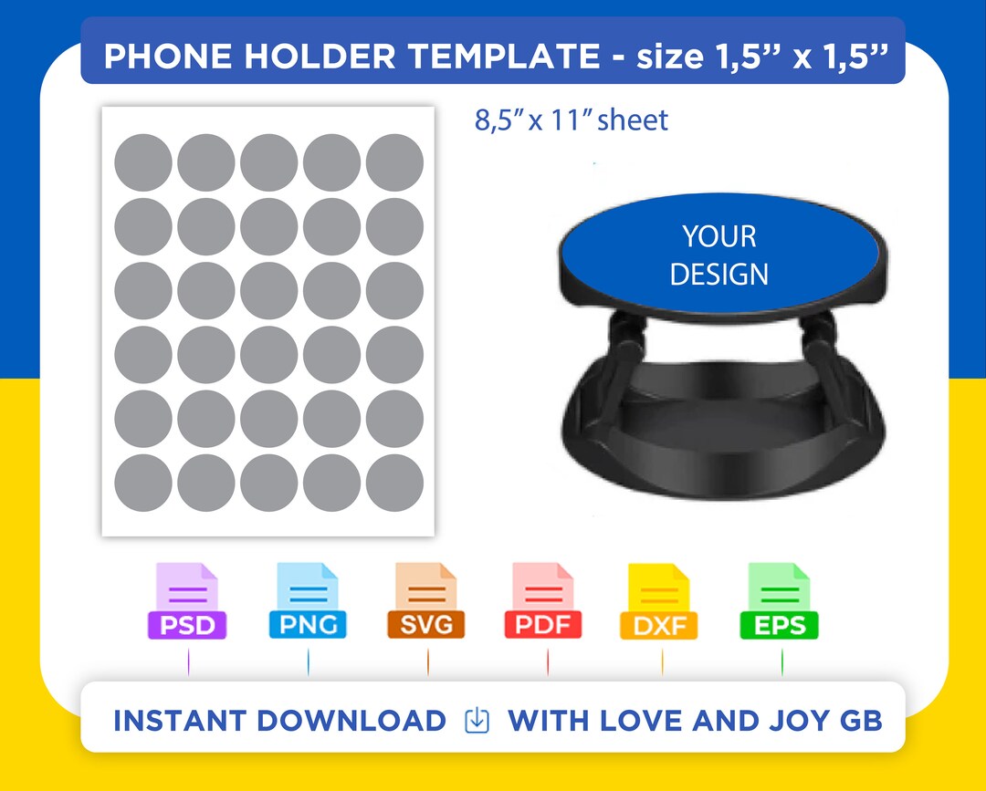 Phone Holder Template Png Svg Dxf Eps Label Wrapper - Etsy
