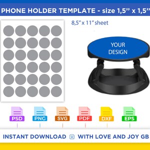 Phone Holder Template Png Svg Dxf Eps Label Wrapper - Etsy