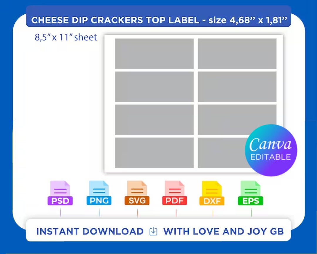 Cheese Dip Crackers Snacks Template, Svg, Png, Dxf, Eps, Label, Wrap ...
