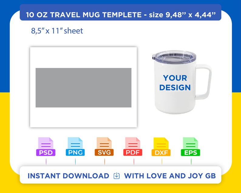 Travel Mug Template Svg Png Dxf Eps Label Wrapper - Etsy