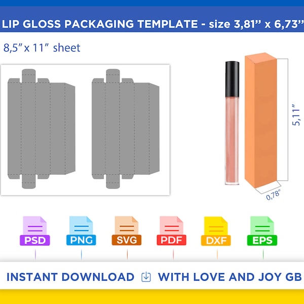 Lip Box Template - Etsy