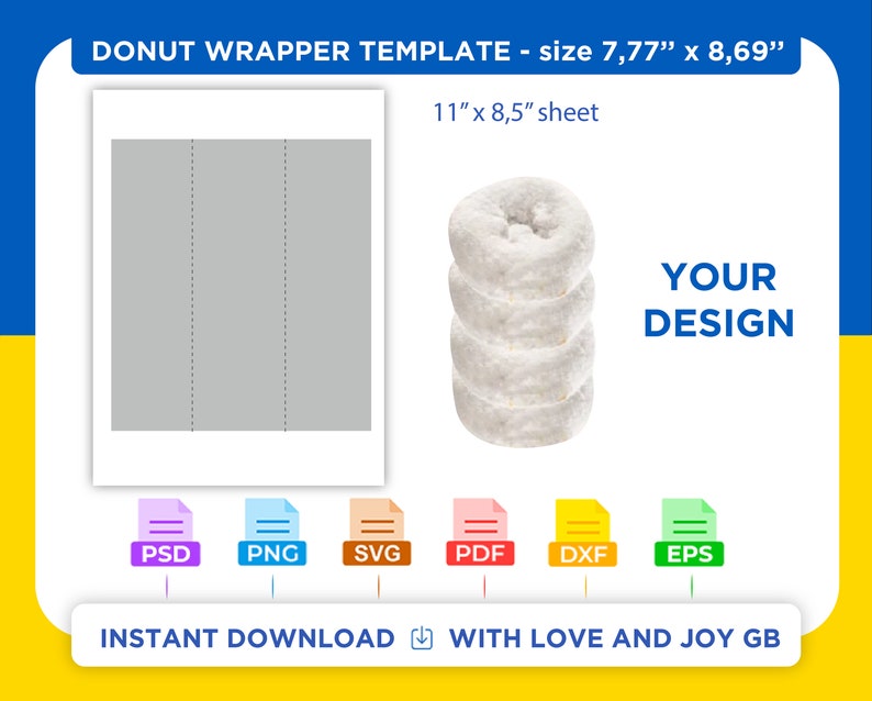 Donut Template Svg Png Dxf Eps Pdf Label Wrapper - Etsy