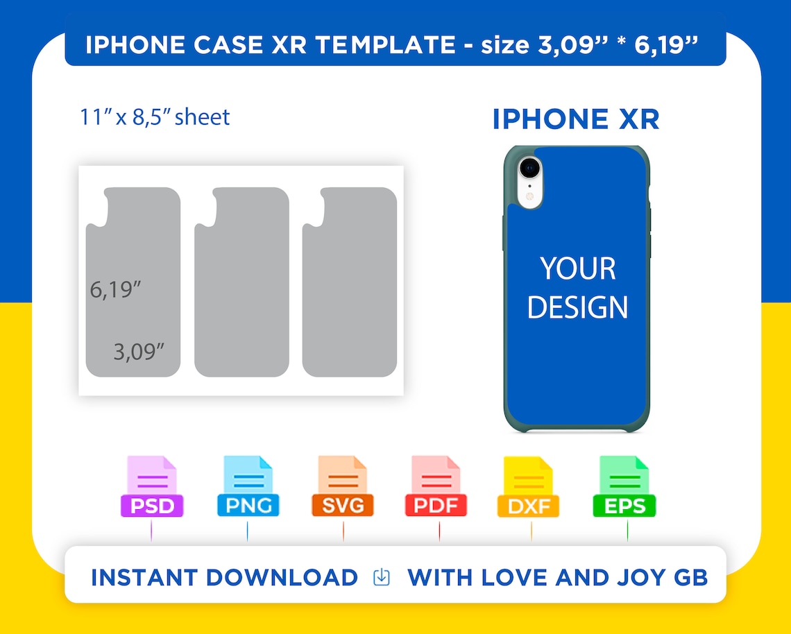 Iphone XR Phone Case Template Png Svg Dxf Eps Label - Etsy