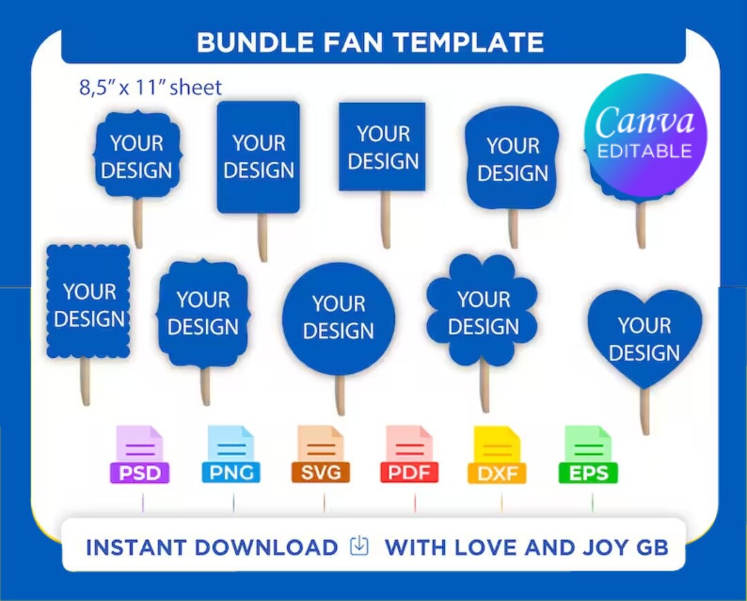 Bundle Paddle Fan Template, Church Fan, Wedding Fan, Graduation Fan ...