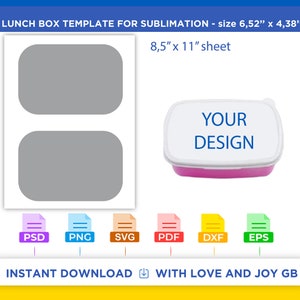 Lunch Box Template Png Svg Dxf Eps Label Wrapper Canva - Etsy