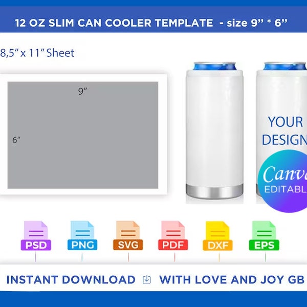 Slim Can Cooler Template Svg - Etsy