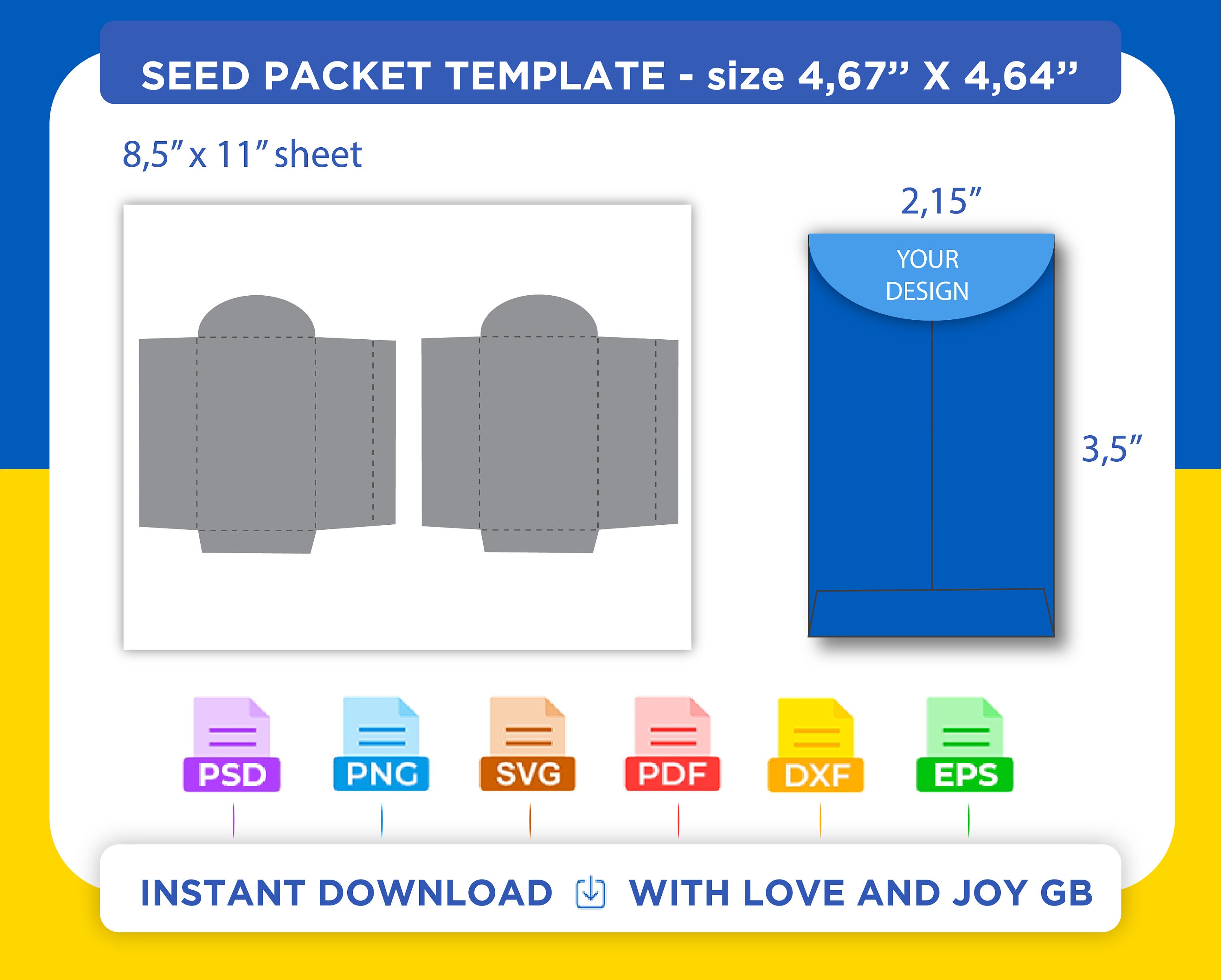 Fancy Seed Packet Envelope Template Png Svg Dxf Eps - Etsy