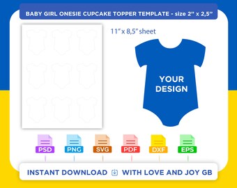 Cupcake Topper Template Canva Etsy