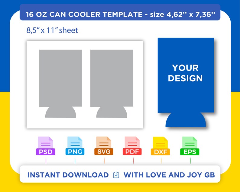 Can Cooler Template Png Svg Dxf Eps Label Wrapper Cut - Etsy