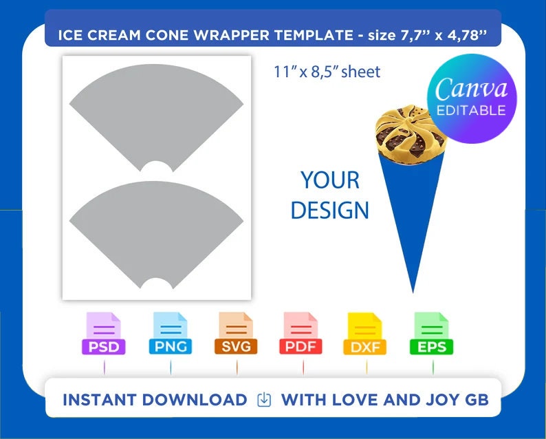 Ice Cream Cone Wrapper Template