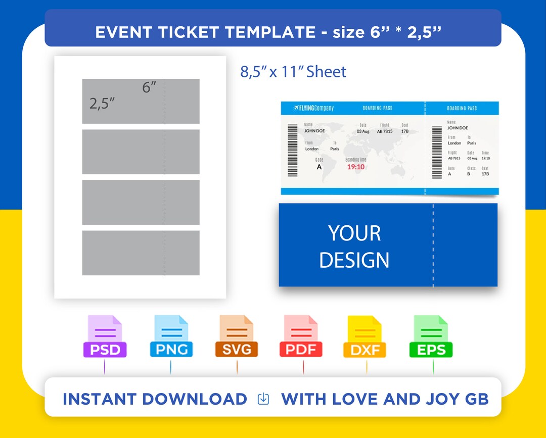 Event Ticket Template Svg Png Dxf Eps Canva Label - Etsy