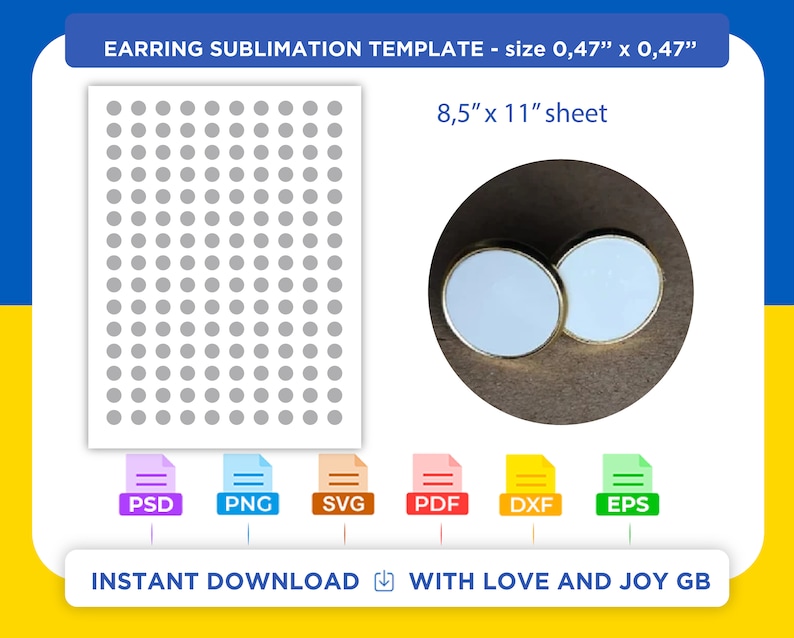 Round Earring Template Png Svg Psd Pdf Dxf Eps Ai Diy - Etsy