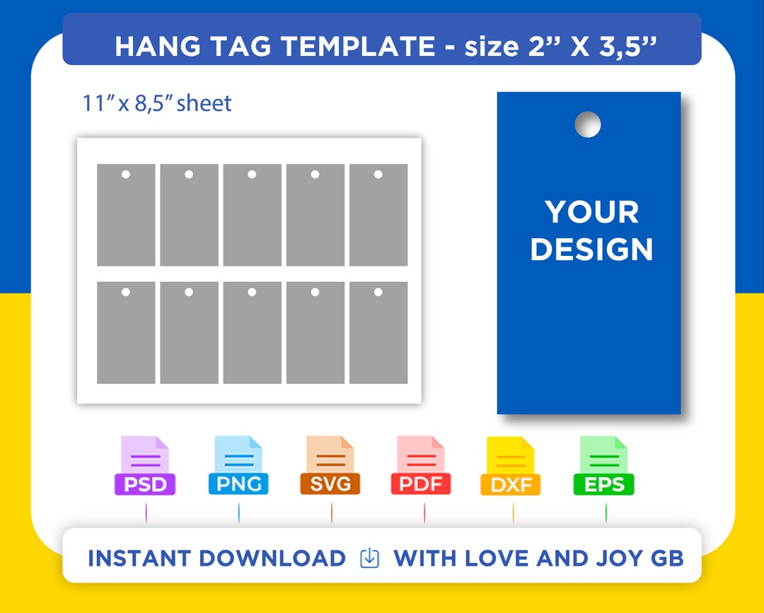 Hang Tag Template, Png, Svg, Dxf, Eps, Canva, Label, Wrapper, Cut File ...