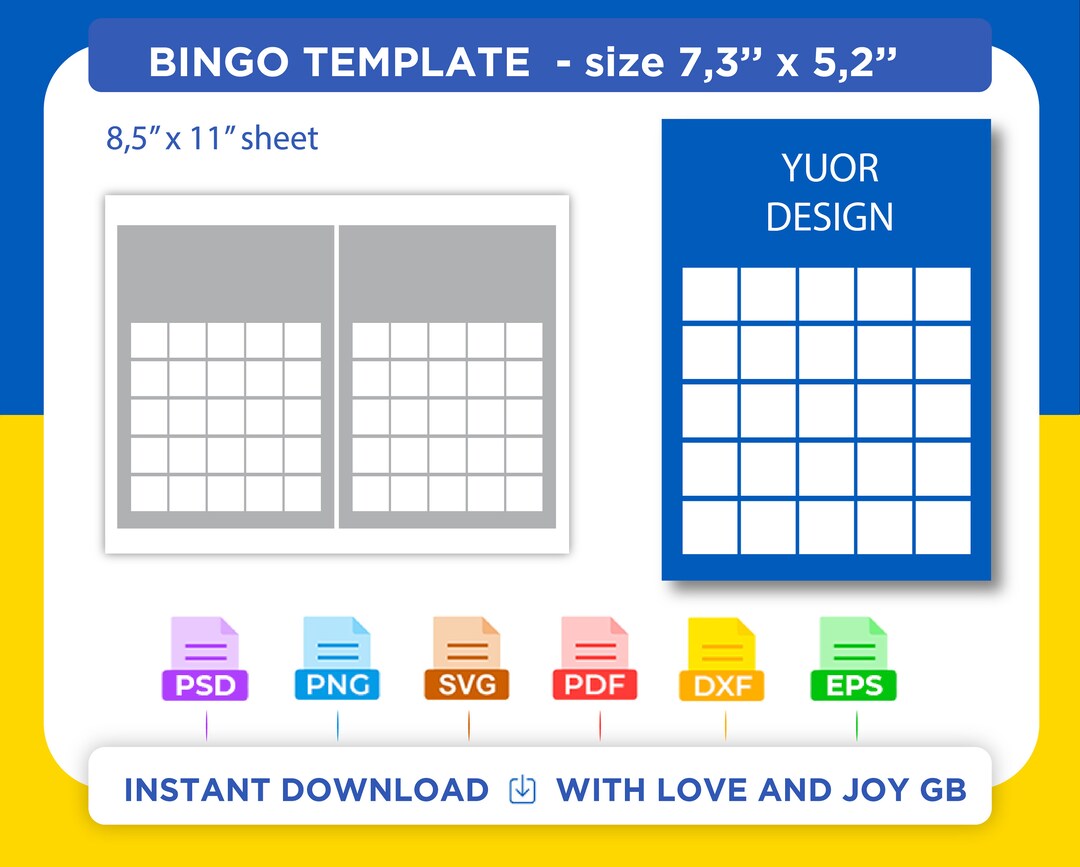Bingo Lottery ticket template Svg Png Dxf Eps Label - Etsy Portugal