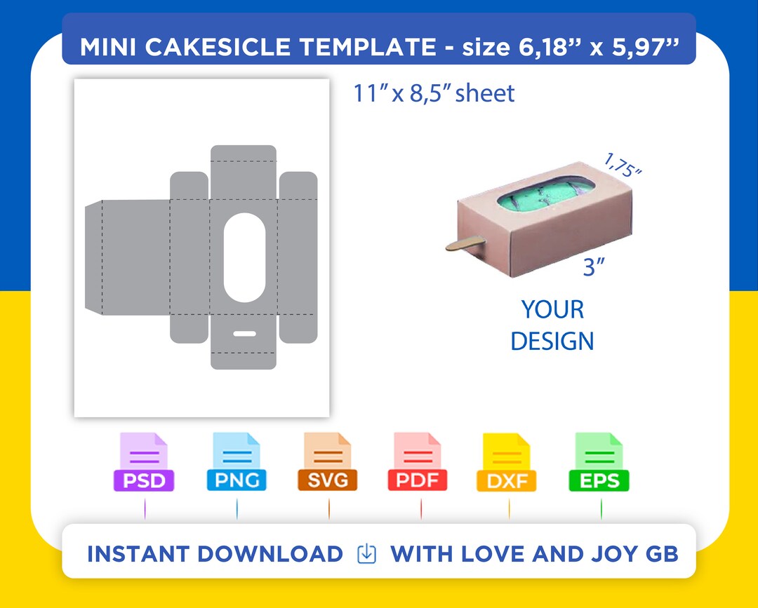 Mini Cakesicle Template Png Svg Dxf Eps Label Wrapper - Etsy