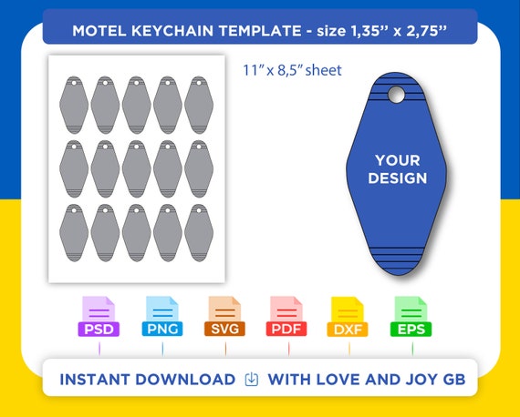 Motel Keychain Template Png Svg Dxf Eps Pdf Psd Ai - Etsy UK