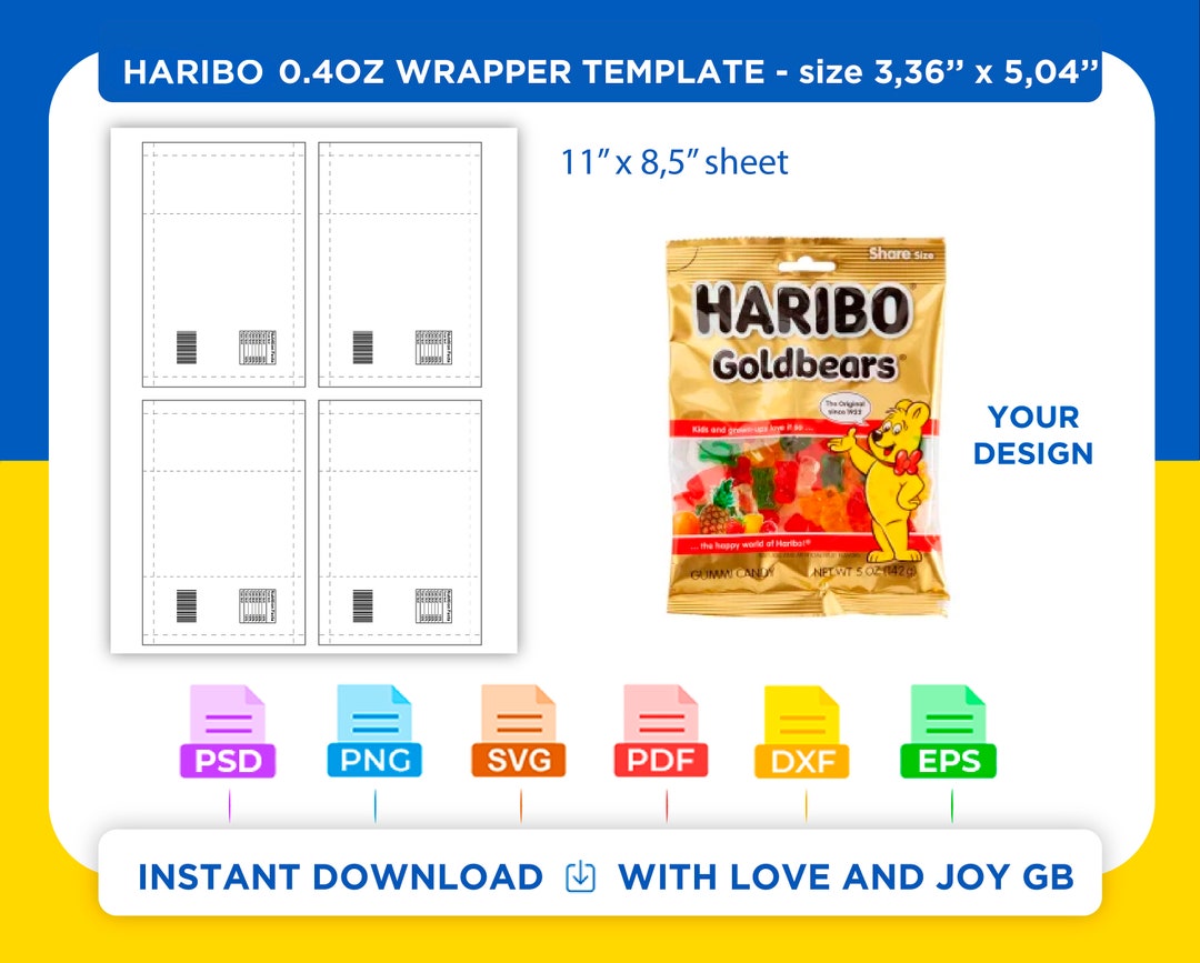 Haribo Template With Nutritional Facts Png Svg Dxf Eps - Etsy