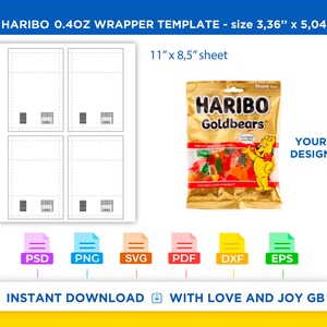 Haribo Template With Nutritional Facts Png Svg Dxf Eps - Etsy
