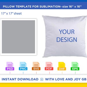 Pillow Template Png Svg Dxf Eps Pdf Psd Jpg Ai Gift - Etsy