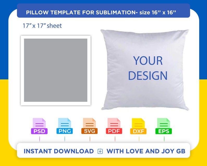 Pillow Template Png Svg Dxf Eps Pdf Psd Jpg Ai Gift - Etsy