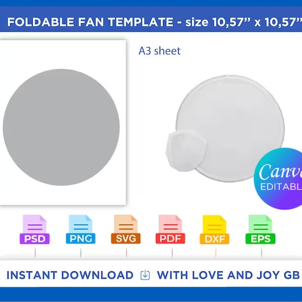 Foldable Fan Pouch Template - Etsy
