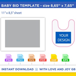 Baby Boy Girl Bib Template Png Svg Dxf Eps Label - Etsy