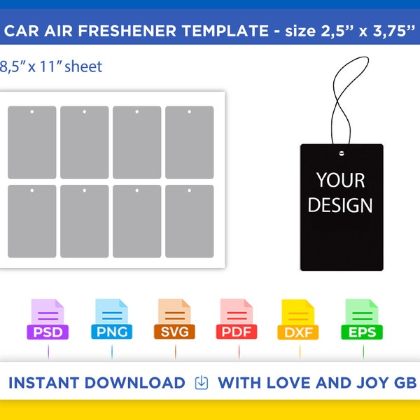 Sublimation Air Freshener Template - Etsy