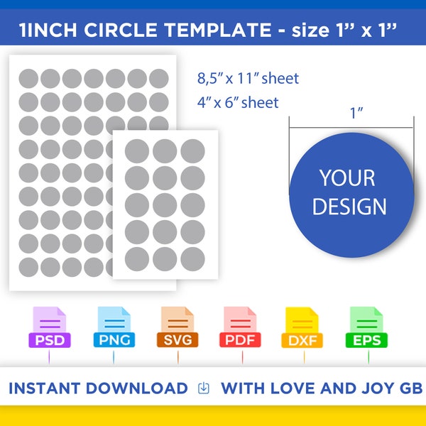 1 Inch Circle - Etsy