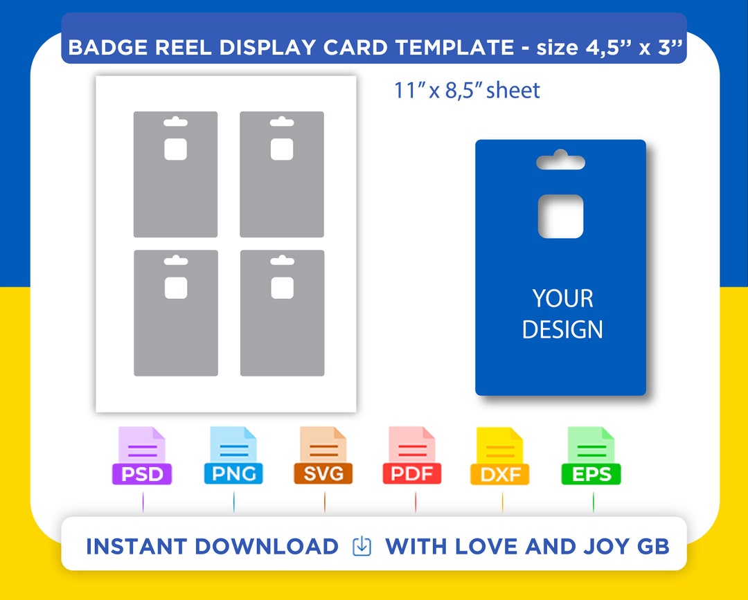 Badge Reel Display Card Template, Svg, Png, Dxf, Eps, Pdf, Psd, Wrapper ...