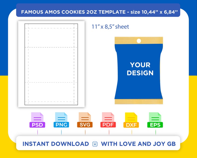 Famous Amos Cookies Template Png Svg Dxf Eps Label - Etsy