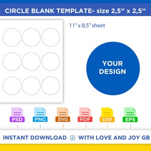 Circle Sticker Blank Template, Svg, Png, Dxf, Eps, Label, Wrapper ...