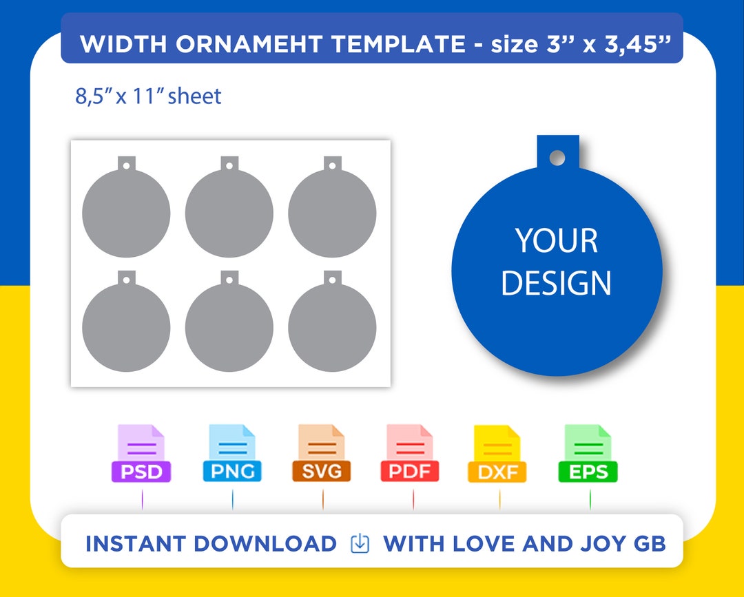 Round Floating Ornament Template, Png, Svg, Dxf, Eps, Diy, Gift, Cut ...