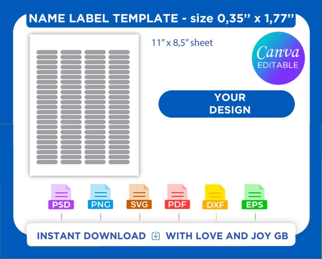 Name Tag Template, Svg, Png, Dxf, Eps, Label, Wrapper, Canva, Cricut ...