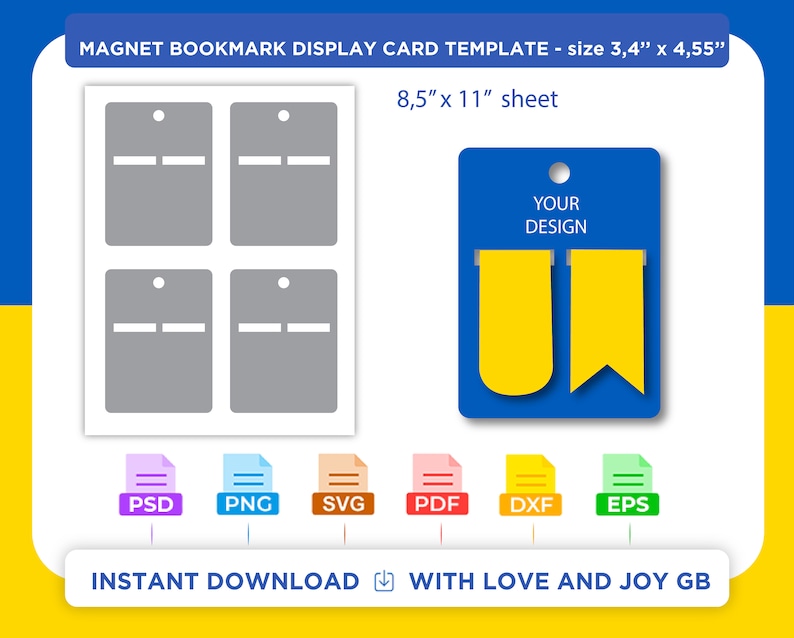 Magnetic Bookmark Card Holder Template, Png, Svg, Dxf, Eps, Pdf, Diy ...