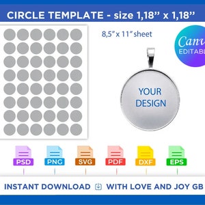 Collage Circle Template, Svg, Png, Dxf, Eps, Canva, Label, Wrapper, Cut ...