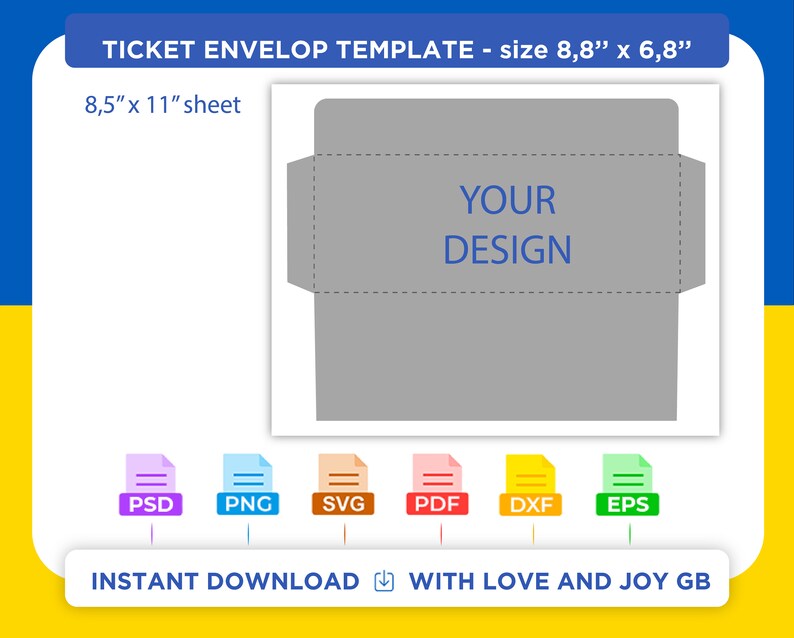 Ticket Envelope Template Png Svg Dxf Eps Canva Label - Etsy